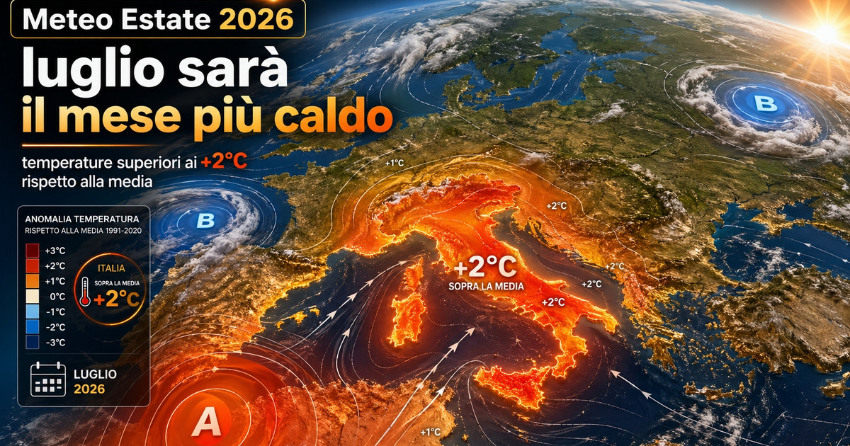 Meteo Estate 2026, luglio sarà il mese più caldo con temperature ...